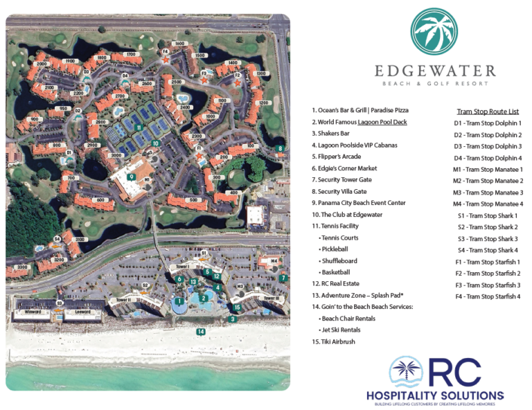 Resort Map & Tram Info - Edgewater Condos For Rent