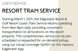 Resort Map & Tram Info - Edgewater Condos For Rent